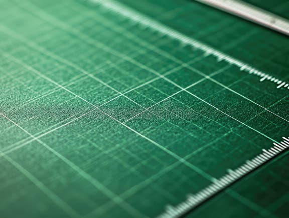 Ruler on green surface stock image. Image of tool, office - 379868031