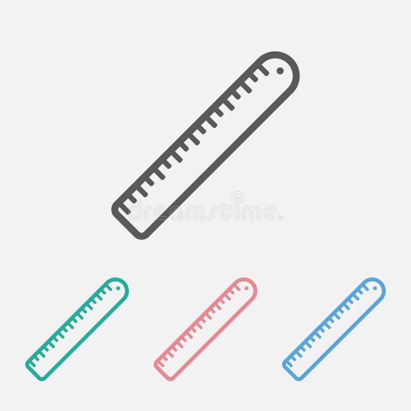 Ruler Icon Stationary Scale Measurement Office Equipment Stock Vector ...