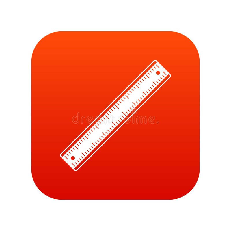 Ruler icon digital red stock vector. Illustration of concept - 108744447