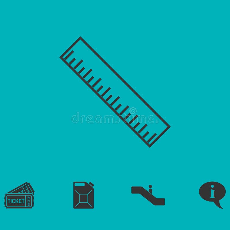 Ruler icon flat stock vector. Illustration of rate, equipment - 137881646