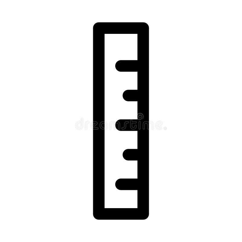 Ruler Icon Line Isolated on White Background. Black Flat Thin Icon on ...
