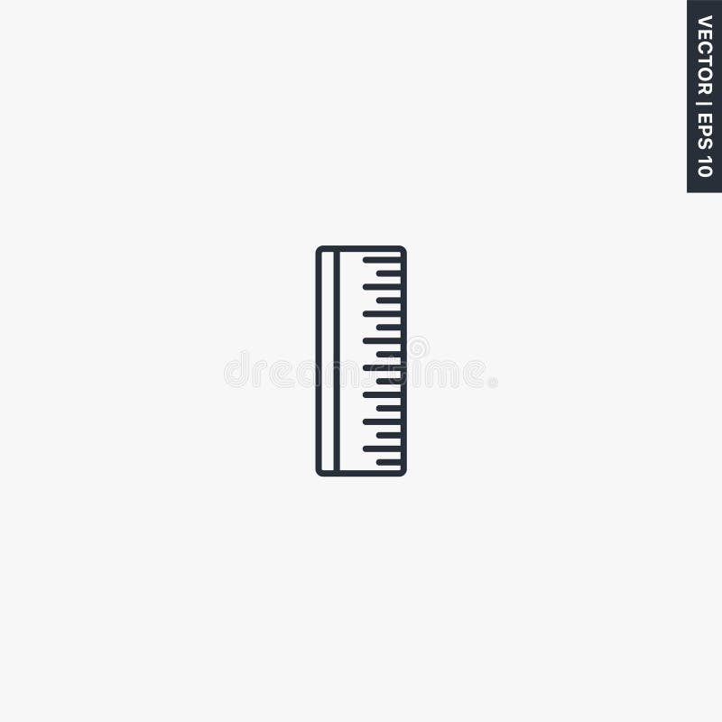 Ruler Icon, Linear Style Sign for Mobile Concept and Web Design Stock ...