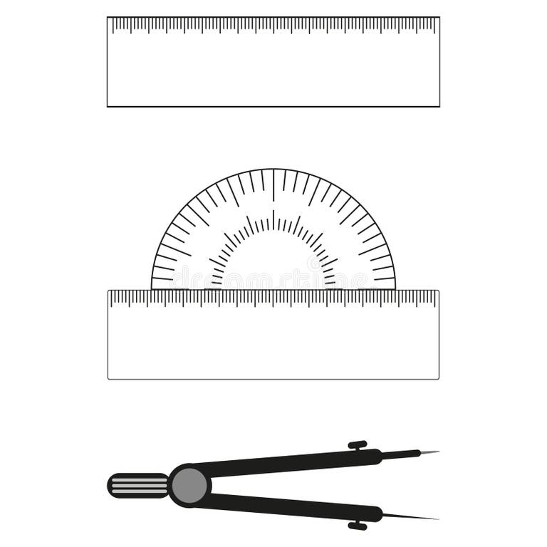Ruler Icon. Protractor Measurement Tool. Compass Drawing Instrument ...