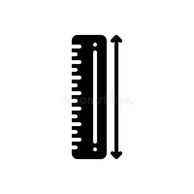 Black Solid Icon for Ruler, Straightedge and Tool Stock Illustration ...