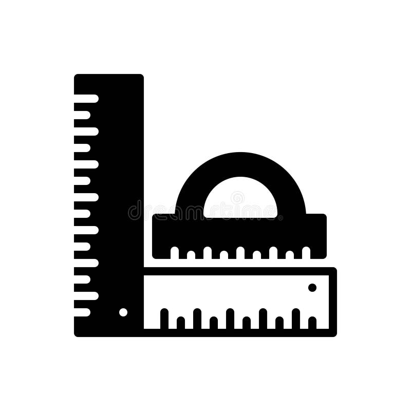 Black Solid Icon for Ruler, Tool and Stationery Stock Vector ...