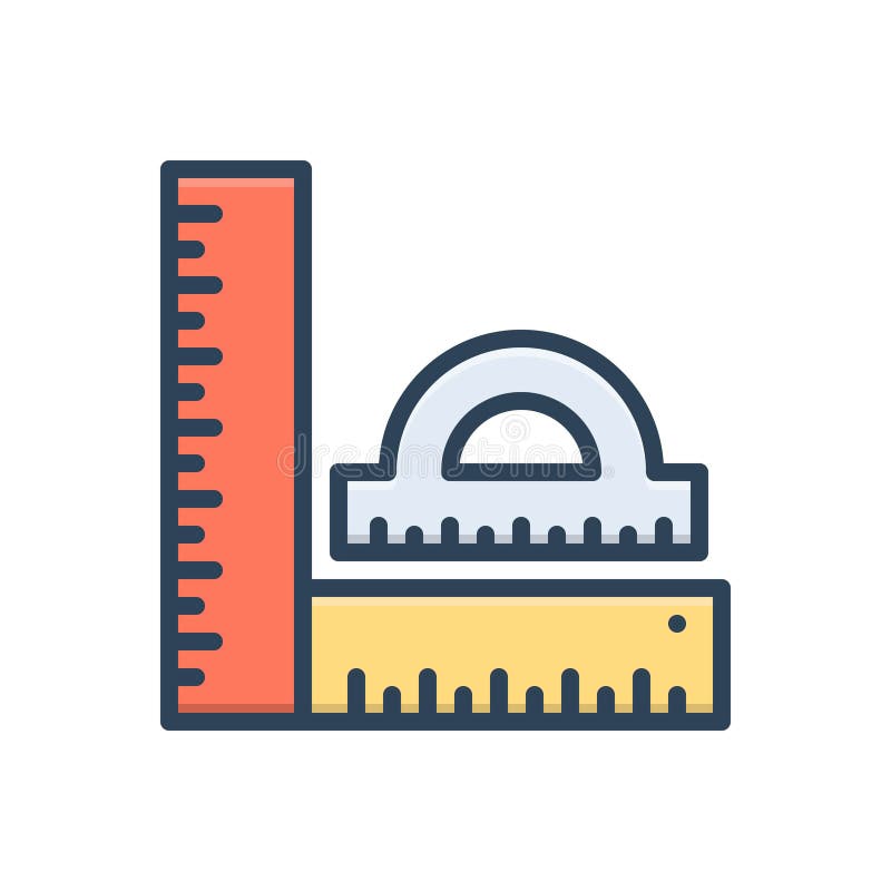 Color Illustration Icon for Ruler, Tool and Measure Stock Illustration ...