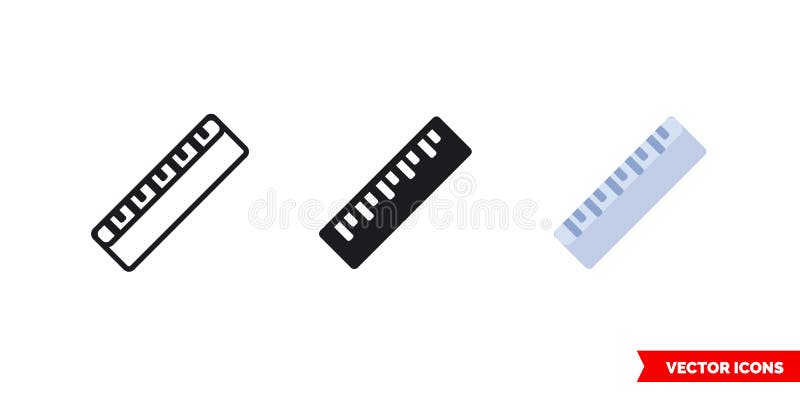 Ruler Icon of 3 Types. Isolated Vector Sign Symbol. Stock Vector ...