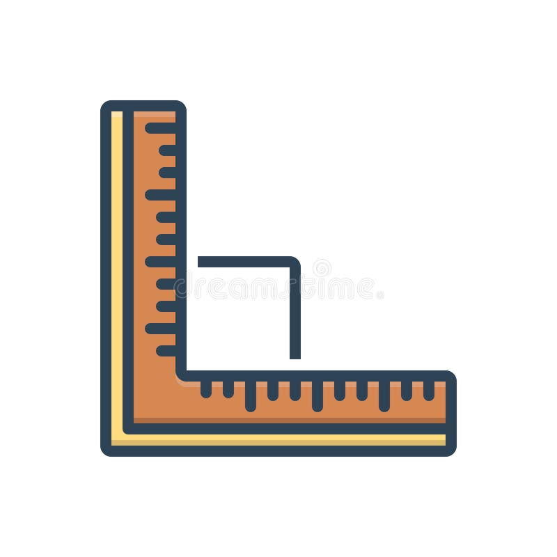 Color Illustration Icon for Ruler, Unit and Distances Stock ...
