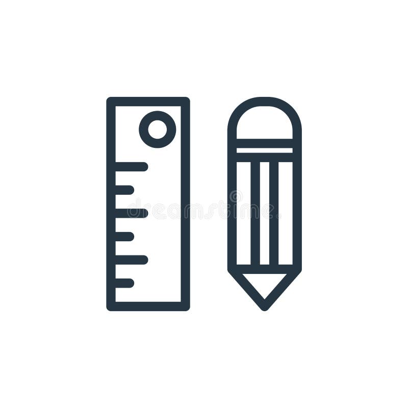 Ruler Icon Vector from Design Printing Concept. Thin Line Illustration ...