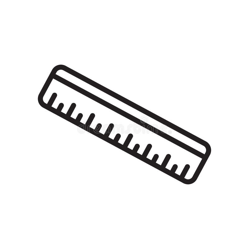 Ruler Icon Vector Sign and Symbol Isolated on White Background, Ruler ...