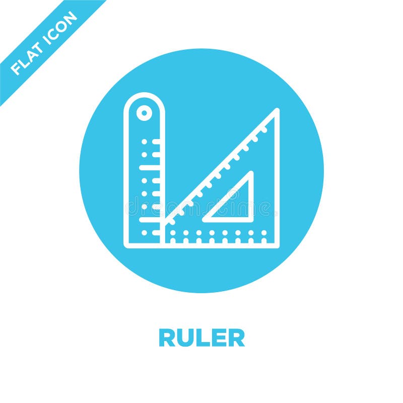 Ruler Icon Vector from Stationery Collection. Thin Line Ruler Outline ...
