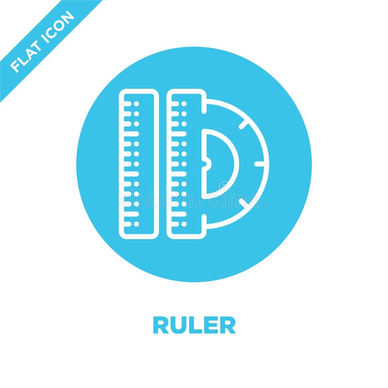 Ruler Icon Vector from Stationery Collection. Thin Line Ruler Outline ...