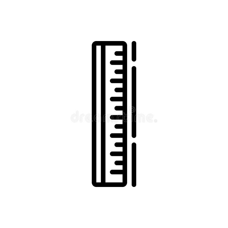 Black Line Icon for Ruler, Yardage and Measurement Stock Vector ...