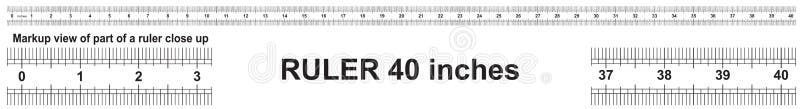 Ruler 40 Inch. Precise Measuring Tool Stock Illustration - Illustration ...