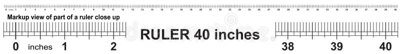 Ruler 40 Inch. Precise Measuring Tool Stock Illustration - Illustration ...