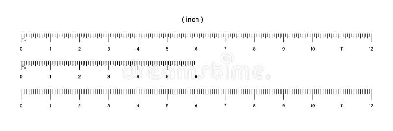 Ruler Inch Rulers. Ruler Scale. Vector Isolated Elements. Measuring ...