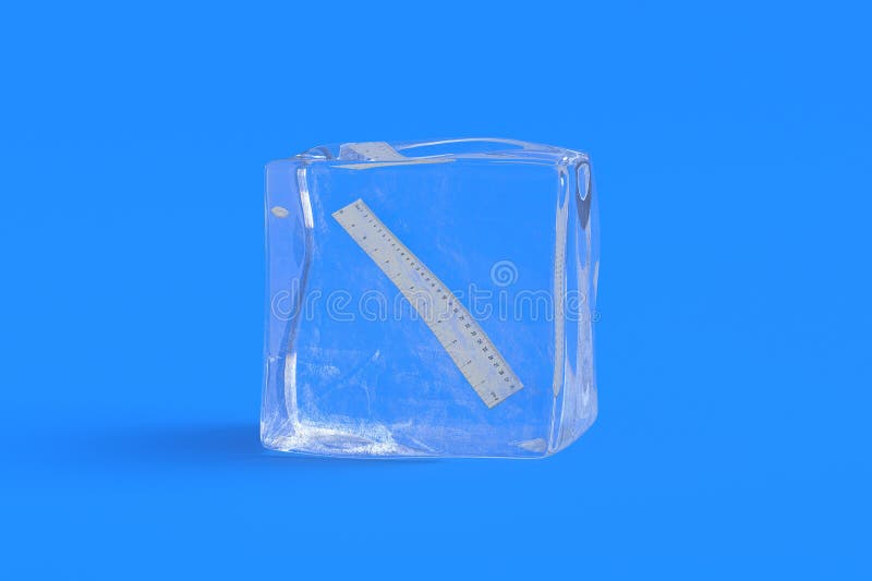 Ruler with Inches and Centimeters Scale in Ice Cube Stock Illustration ...