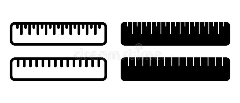Ruler Line Icons Set. Vector Isolated on Background. Stock Vector ...
