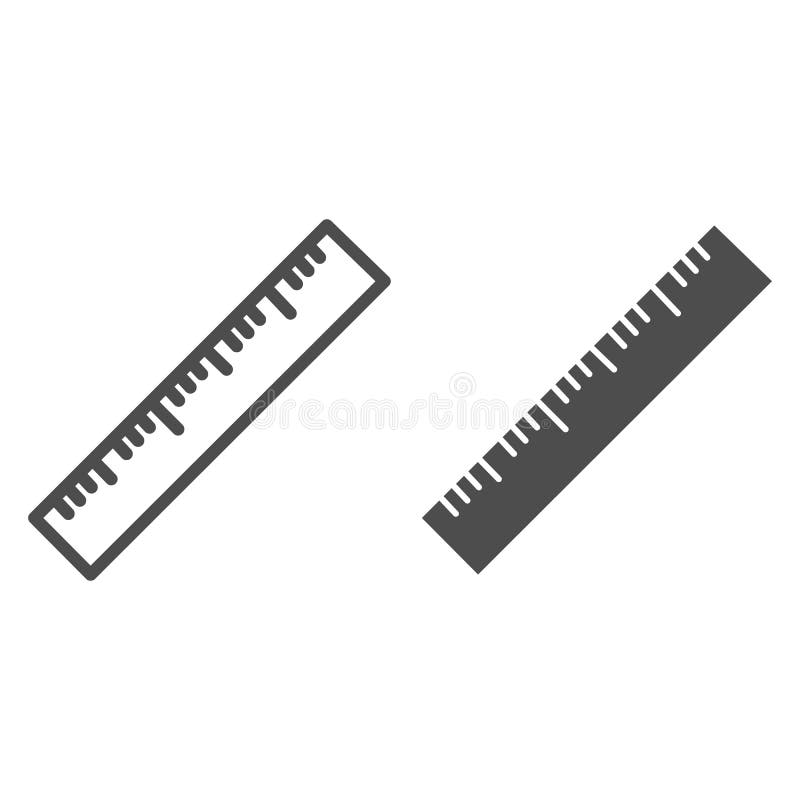 Ruler Line Icon. Math Triangle and School Rulers Outline Style ...