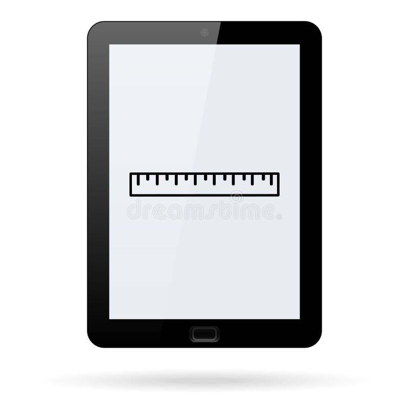 Ruler Line Vector Icon on a Realistic Tablet Stock Vector ...