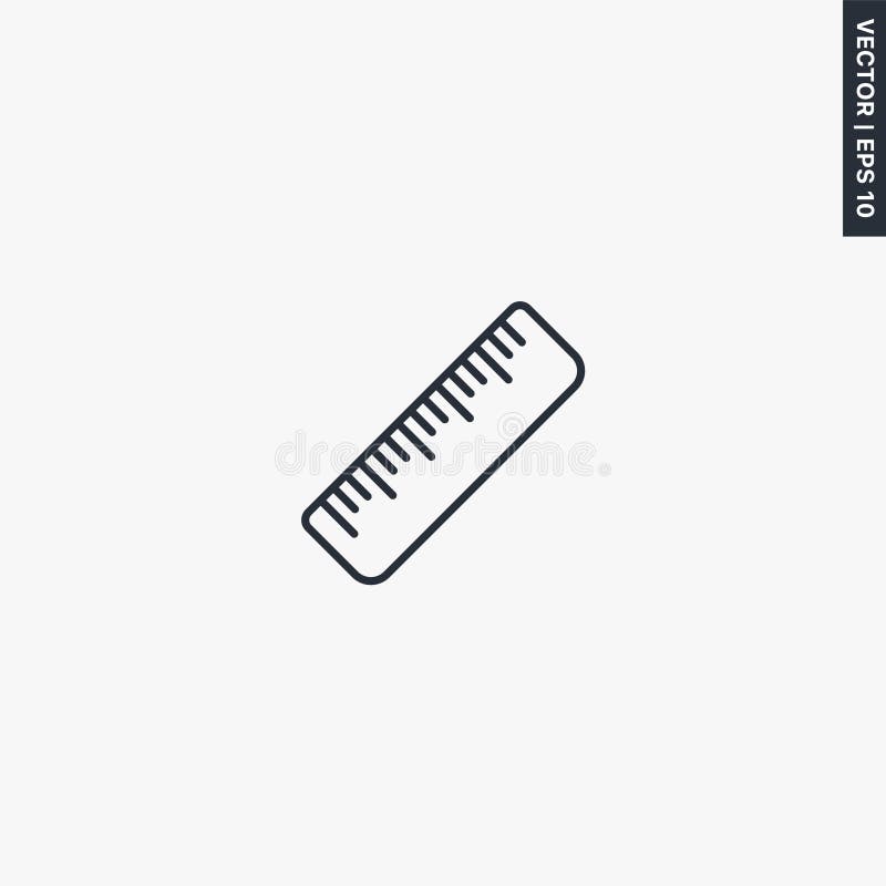 Ruler and Pen Icon, Linear Style Sign for Mobile Concept and Web Design ...