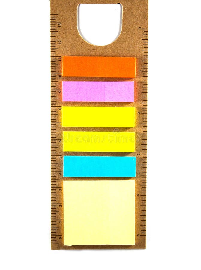 Ruler Made of Cardboard and Note Stock Photo - Image of note, colorful ...