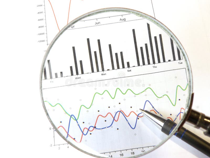 Ruler and magnifying glass stock photo. Image of investment - 8074496