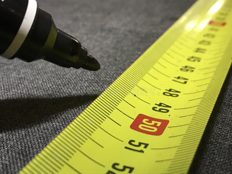 Ruler and Marker. Measure and Mark the Required Length Stock Photo ...