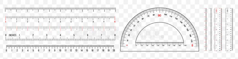 Ruler Measure Elements Instrument. Set of Ruler Metric Stock Vector ...