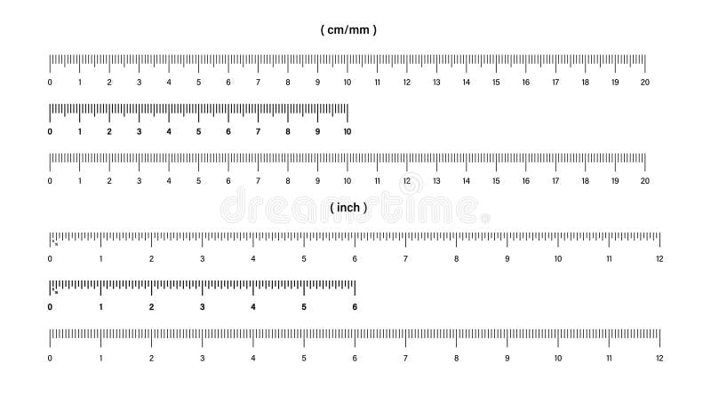 Ruler Metric and Inch Rulers. Ruler Scale. Vector Isolated Elements ...