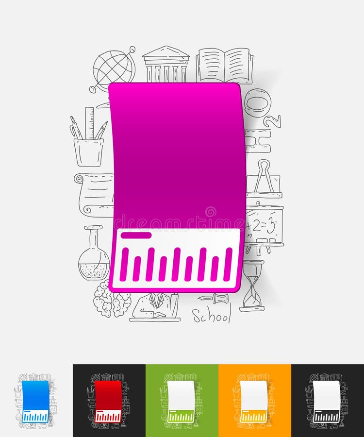 Ruler Paper Sticker with Hand Drawn Elements Stock Vector ...