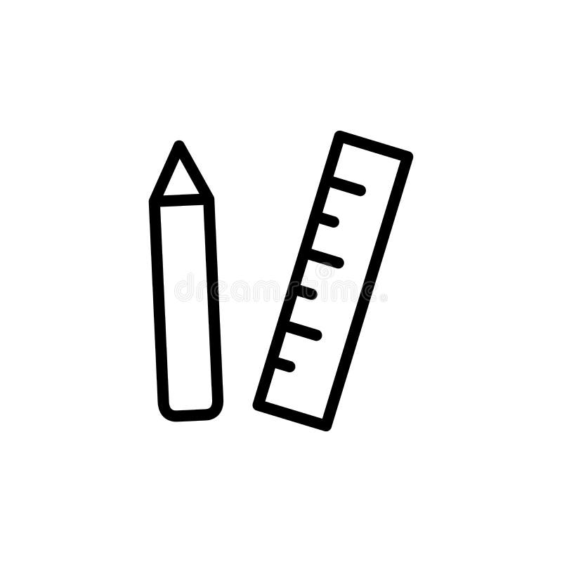 Ruler, Pen Icon. Simple Line, Outline Vector Elements of Knowledge ...