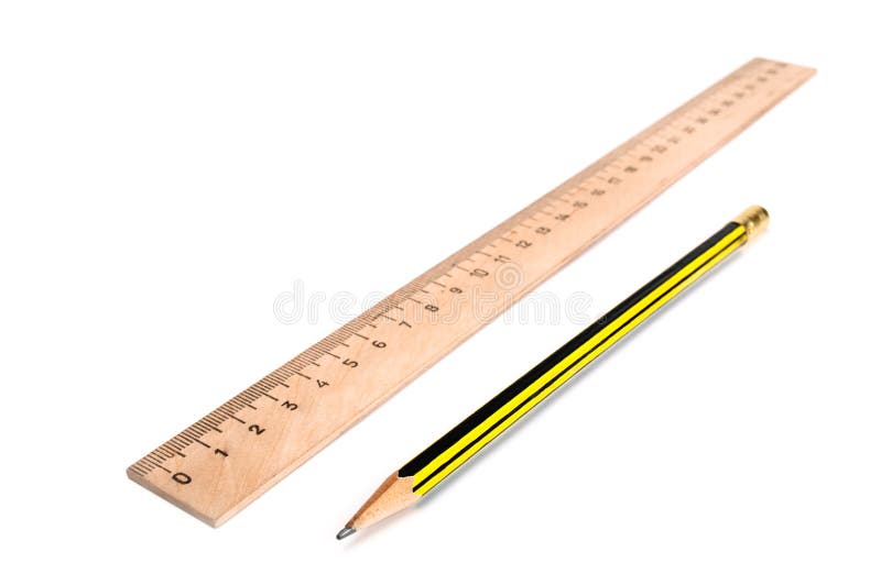 Ruler with a pencil stock photo. Image of background - 15538598