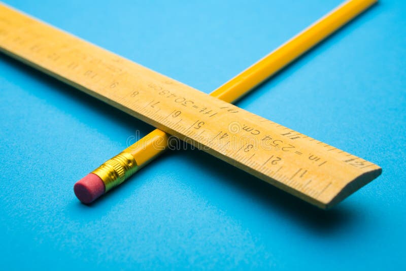 Ruler and Pencil stock image. Image of rubber, measuring - 2754687