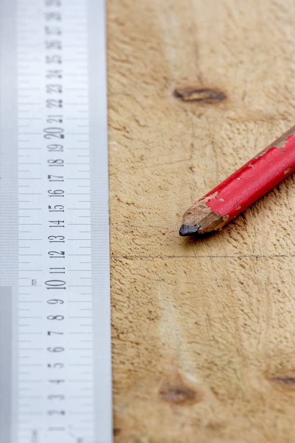 Ruler and pencil. stock photo. Image of handyman, draw - 3378298