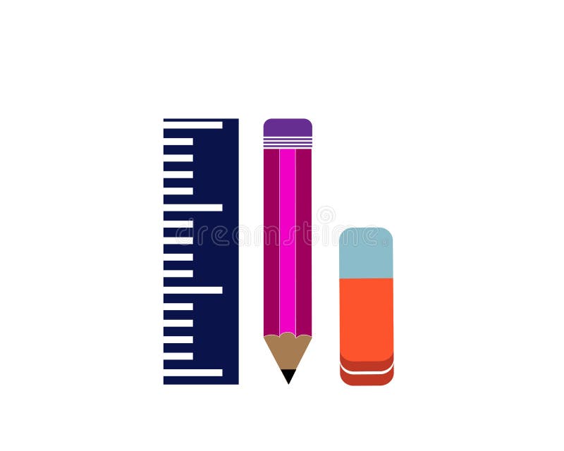 Pencil Ruler Rubber Cartoon Stock Illustrations – 235 Pencil Ruler ...