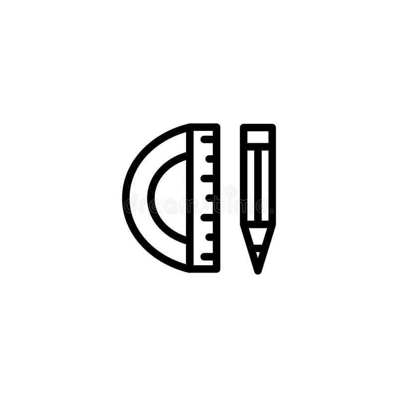 Ruler and Pencil Icon Simple Vector Perfect Illustration Stock Vector ...