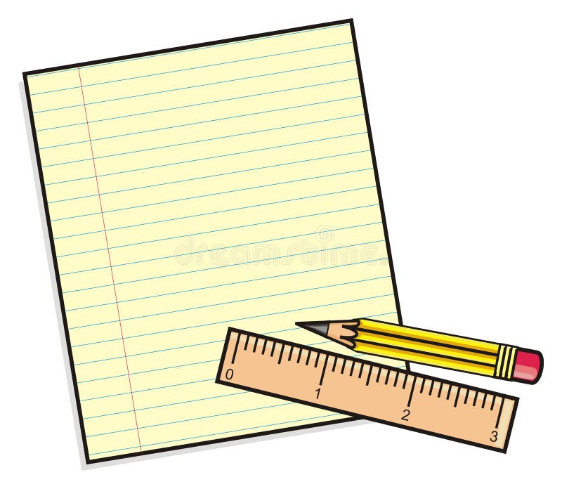 Ruler with pencil stock illustration. Illustration of stationery - 74083042