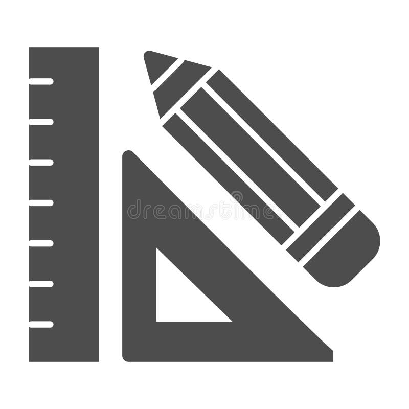 Ruler And Pencil Thin Line Icon. Drawing Math Tools, Classic School ...