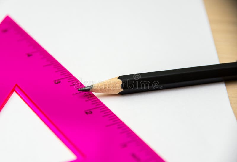 Ruler and Pencil for Study and Measurement Stock Image - Image of draw ...