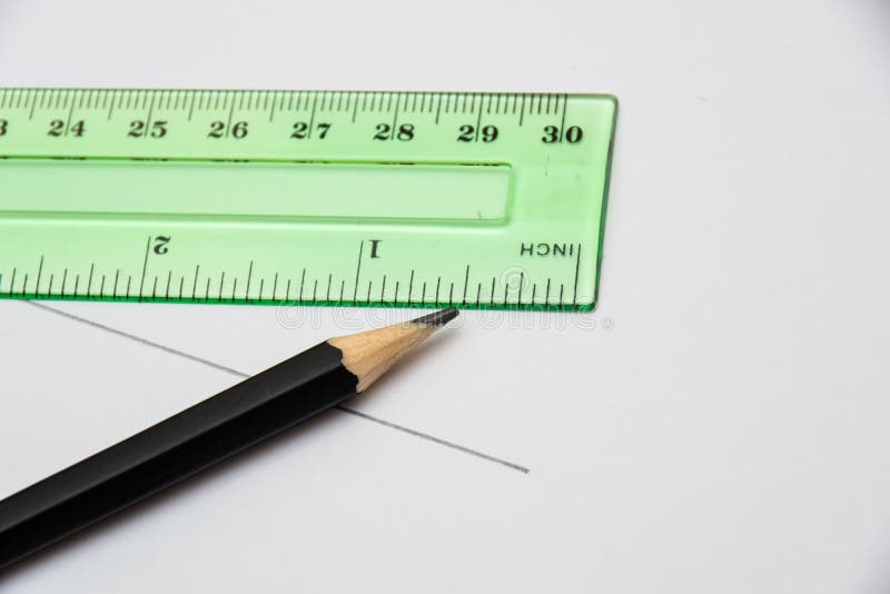 Ruler and Pencil for Study and Measurement Stock Image - Image of study ...