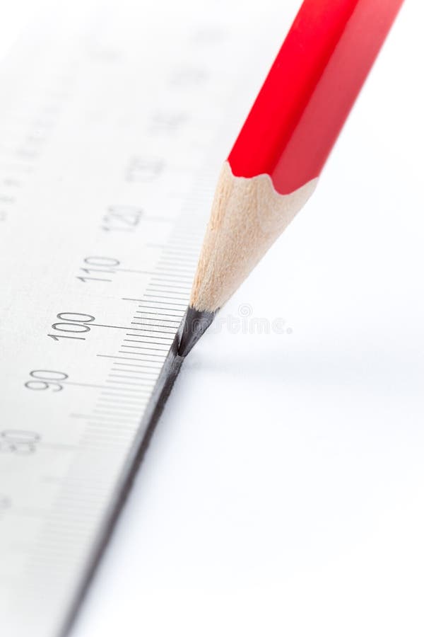 Ruler and Pencil with Underline Stock Image - Image of measuring, steel ...