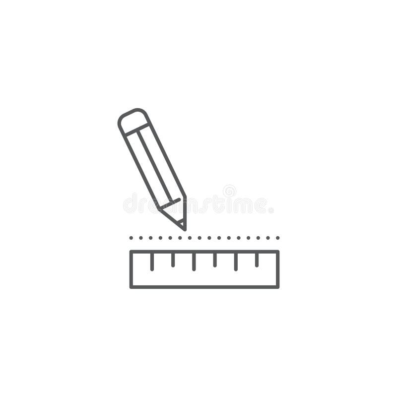 Ruler and Pencil Vector Icon Symbol Isolated on White Background Stock ...