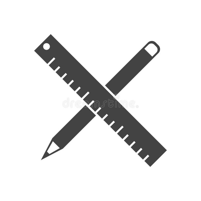 Ruler and Pencil. Vector Illustration Decorative Design Stock Vector ...