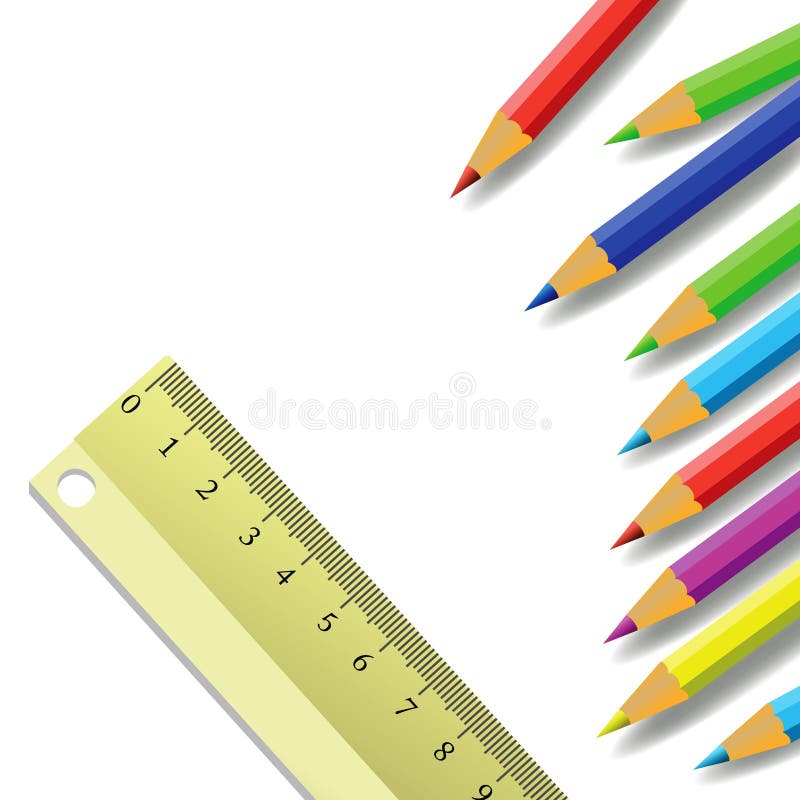 Pen, Pencil and Ruler Seamless Pattern Stock Illustration ...
