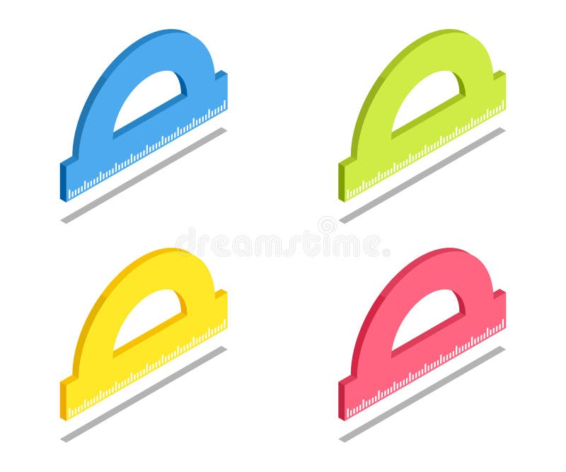 Ruler and Protractor Icon, Flat Style Stock Vector - Illustration of ...