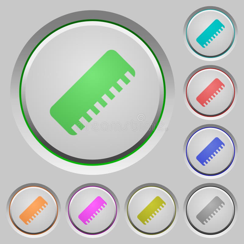 Ruler push buttons stock vector. Illustration of gradient - 202786862
