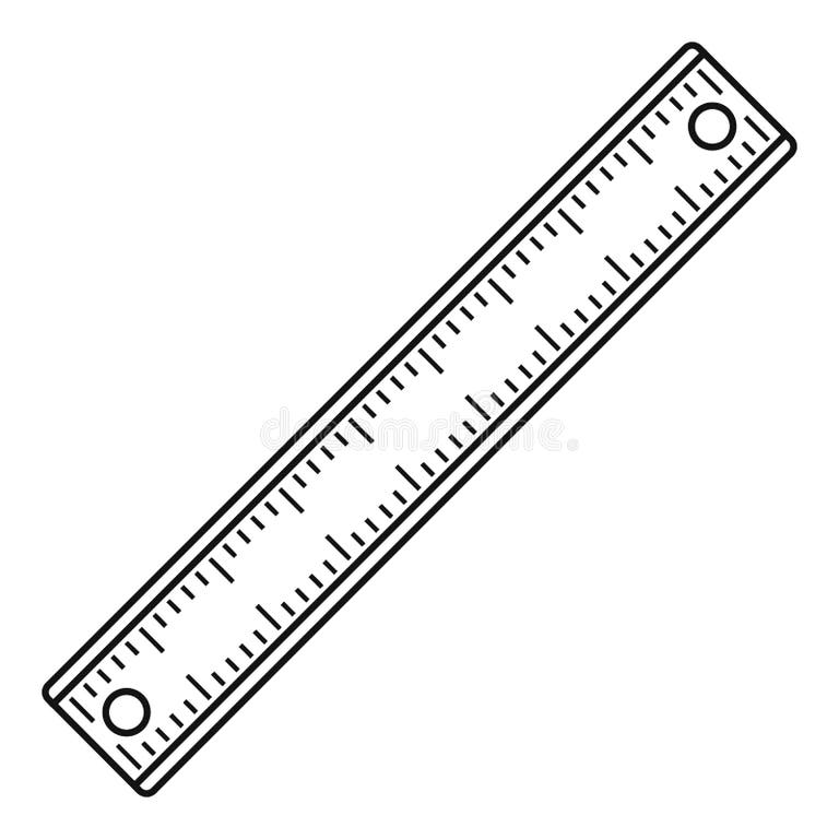 Ruler, Rectangular Shape Icon, Outline Style Stock Vector ...