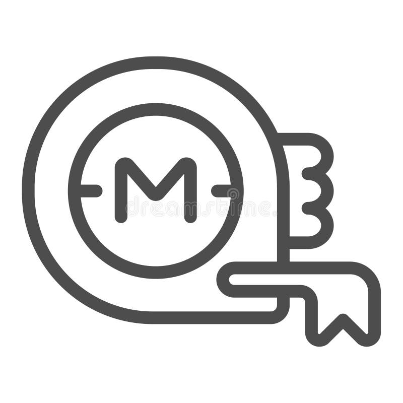 Ruler Reel Line Icon, Builder Instruments Concept. Vector Graphics ...