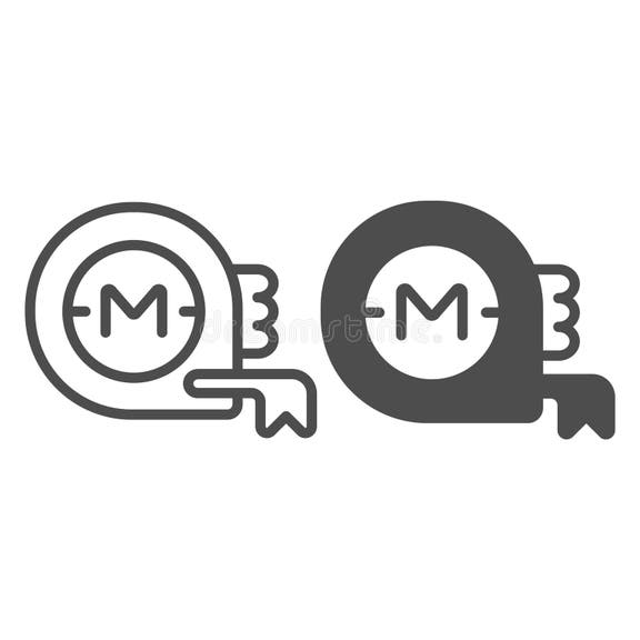 Ruler Reel Line and Solid Icon, Builder Instruments Concept. Vector ...